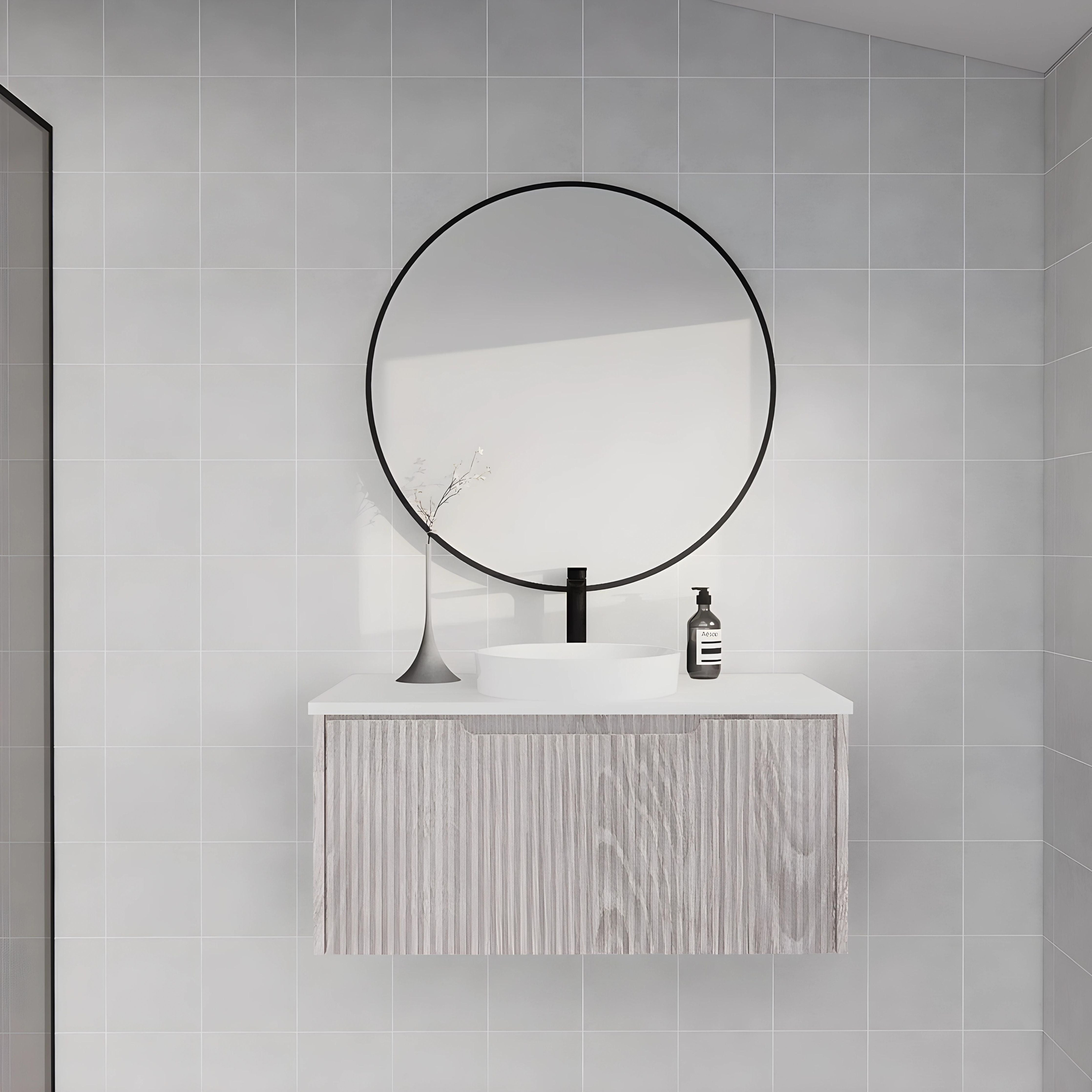 RIVA VIENNA WHITE OAK 900MM SINGLE BOWL WALL HUNG VANITY | Austpek Bathrooms