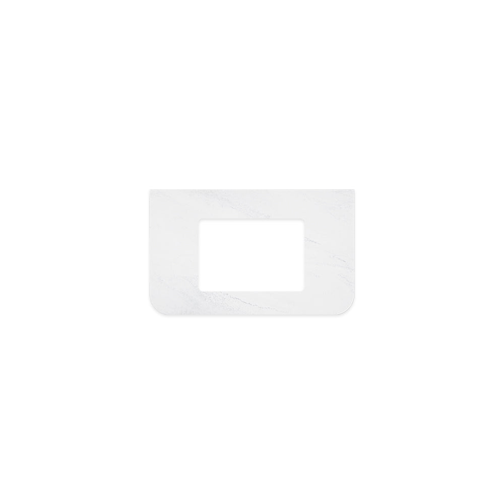 FIENZA CLOUDBURST CURVED SOLID SURFACE BENCHTOP WITH SINGLE UNDERMOUNT BASIN HOLE (AVAILABLE IN ...