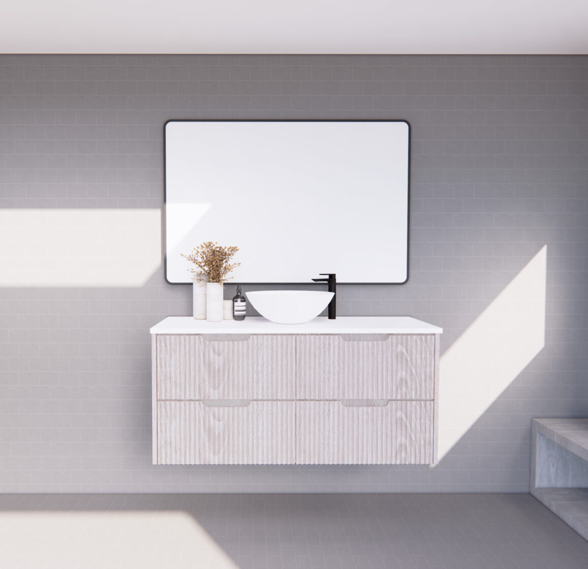 RIVA BALI WHITE OAK 1200MM SINGLE BOWL WALL HUNG VANITY | Austpek Bathrooms
