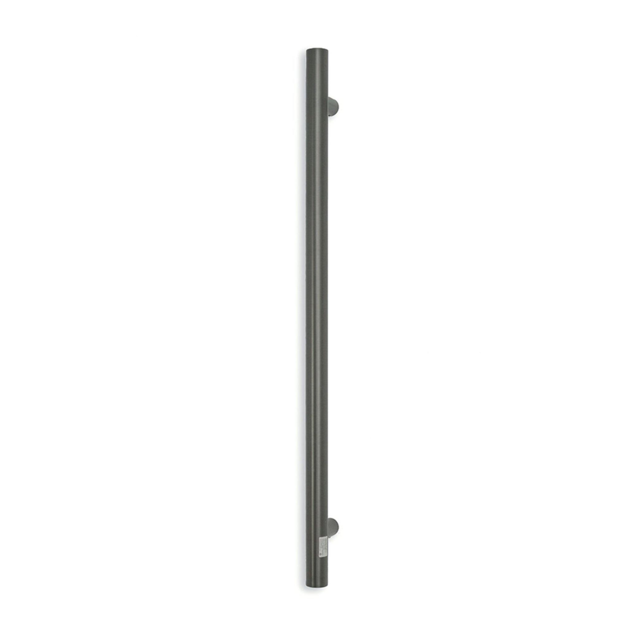 RADIANT HEATING NON-HEATED VERTICAL SINGLE TOWEL RAIL GUN METAL GREY ...