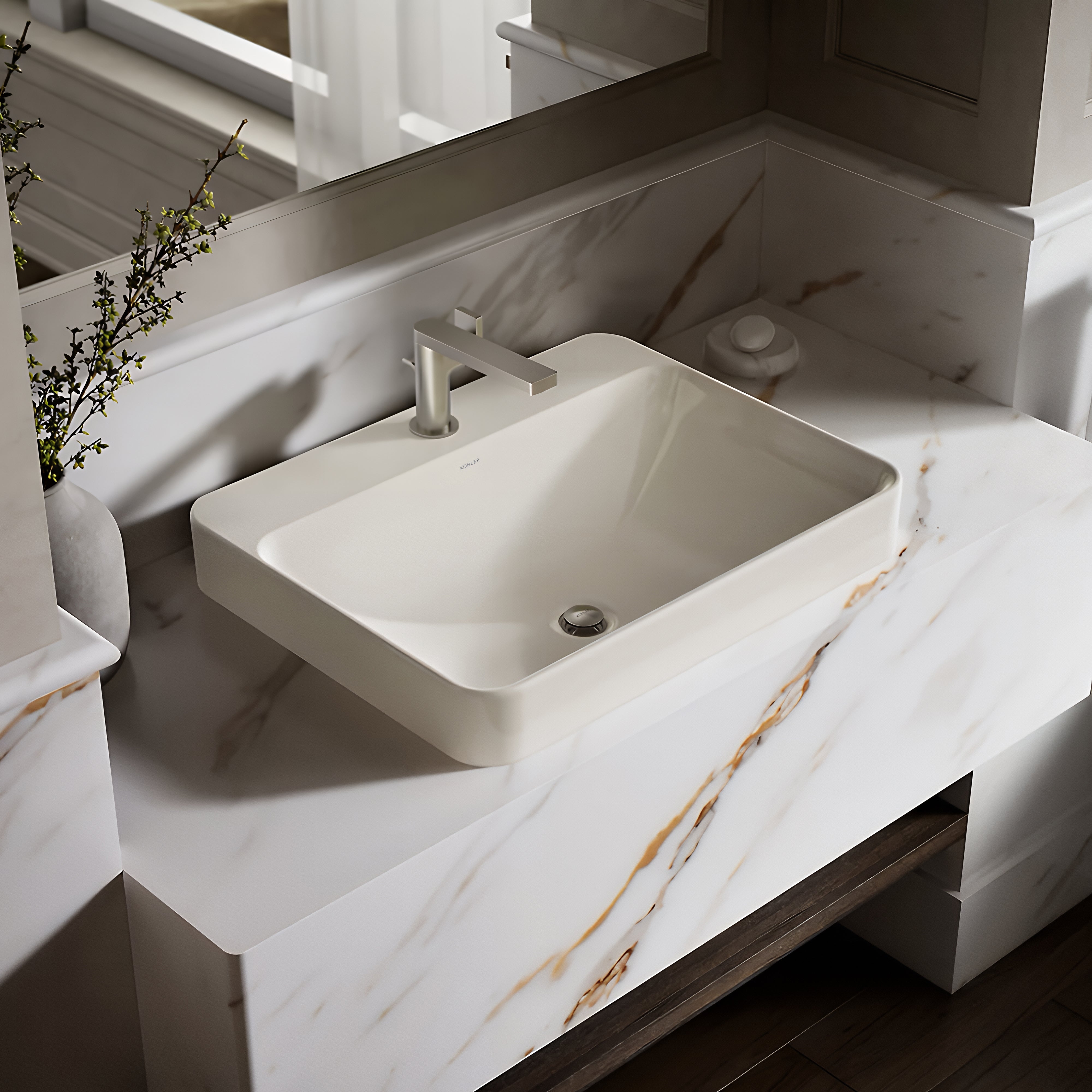 KOHLER VOX ABOVE COUNTER BASIN BISCUIT 584MM | Austpek Bathrooms