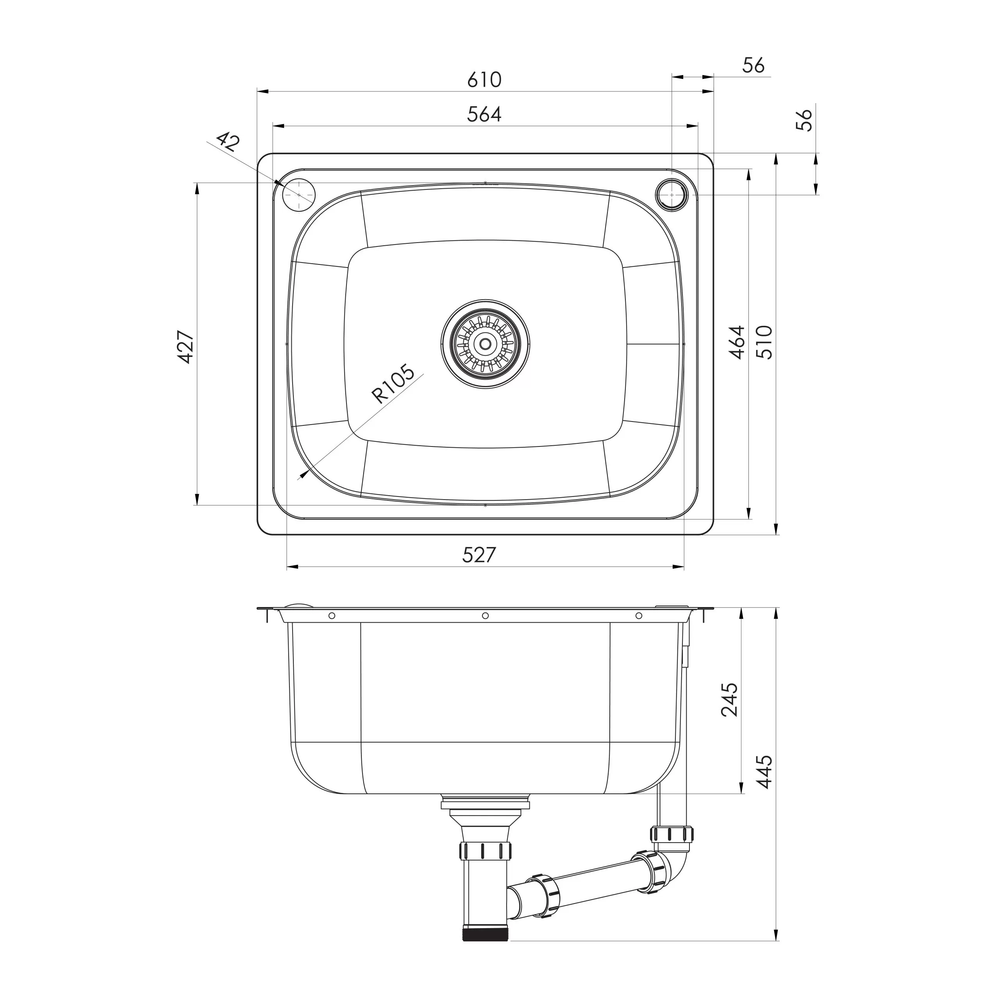 PHOENIX 49L STAINLESS STEEL LAUNDRY TROUGH 610MM | Austpek Bathrooms