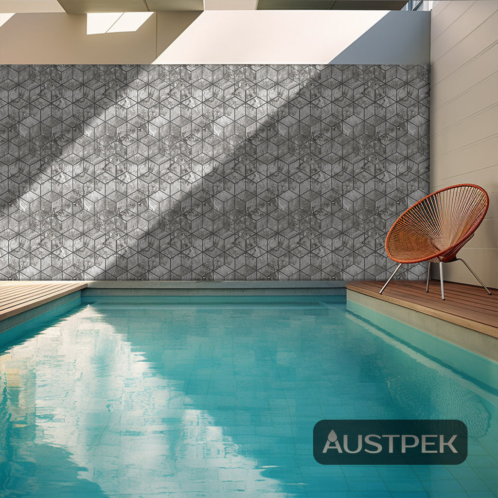 MUSES MISTERY DARK GREY MATTE 260X300MM DIAMOND MOSAIC TILE (PER BOX ...