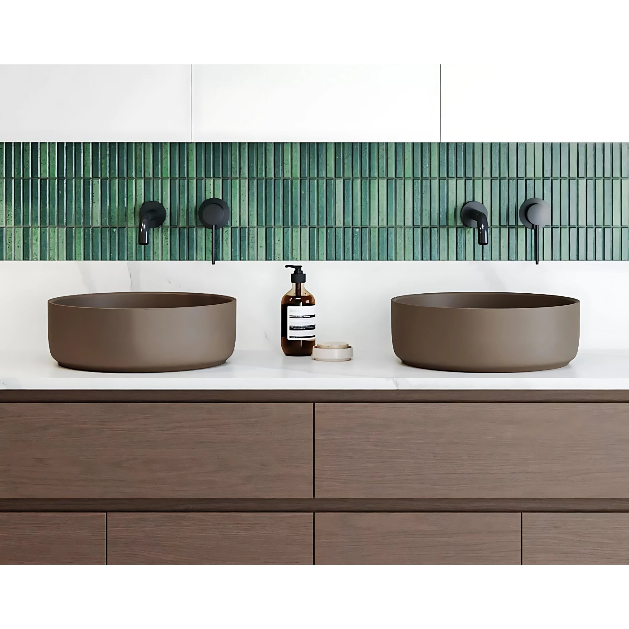 TIMBERLINE ALLURE ABOVE COUNTER BASIN MATTE TAUPE 360MM | Austpek Bathrooms