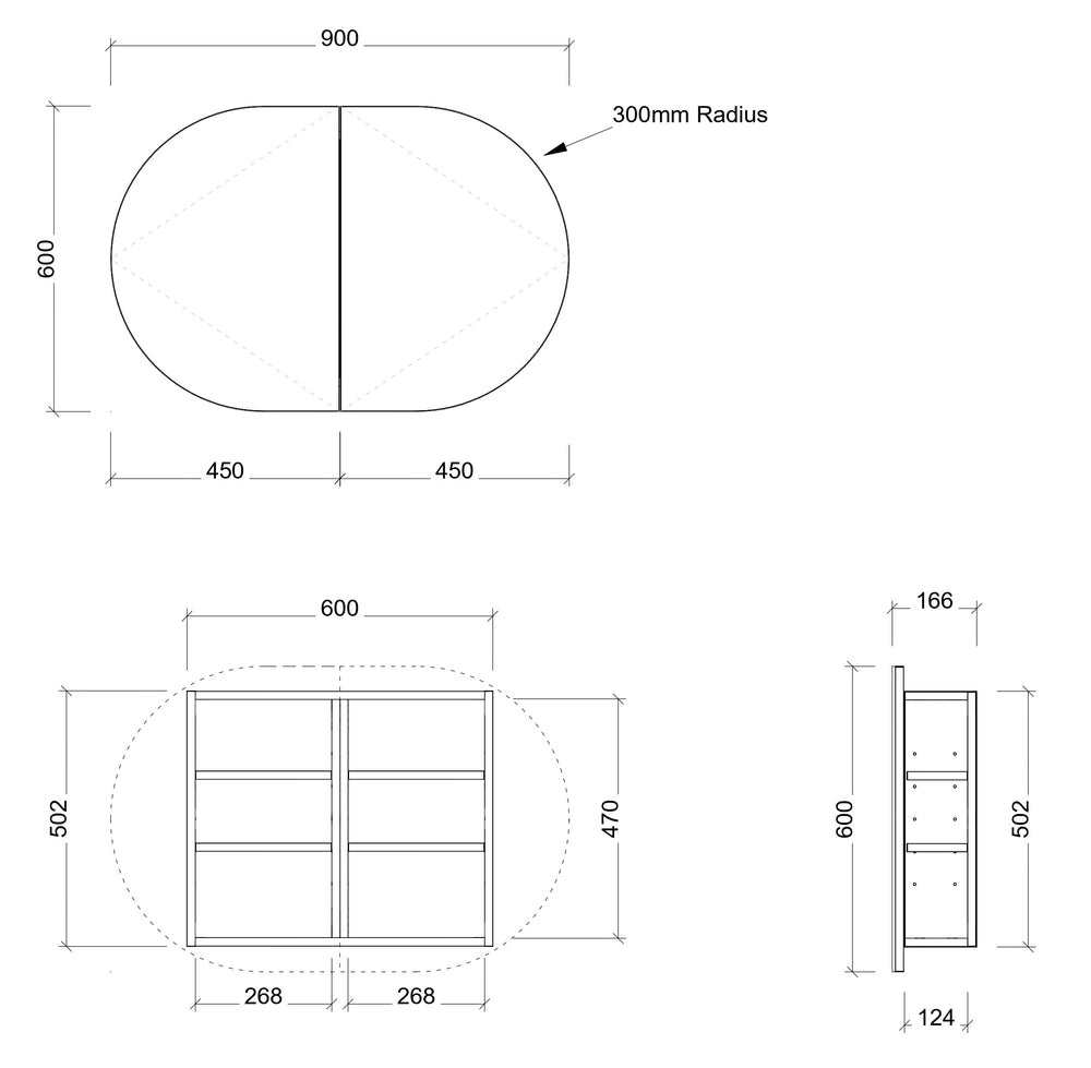 TIMBERLINE BALLAD CUSTOM SHAVING CABINET (ALL SIZING) | Austpek Bathrooms