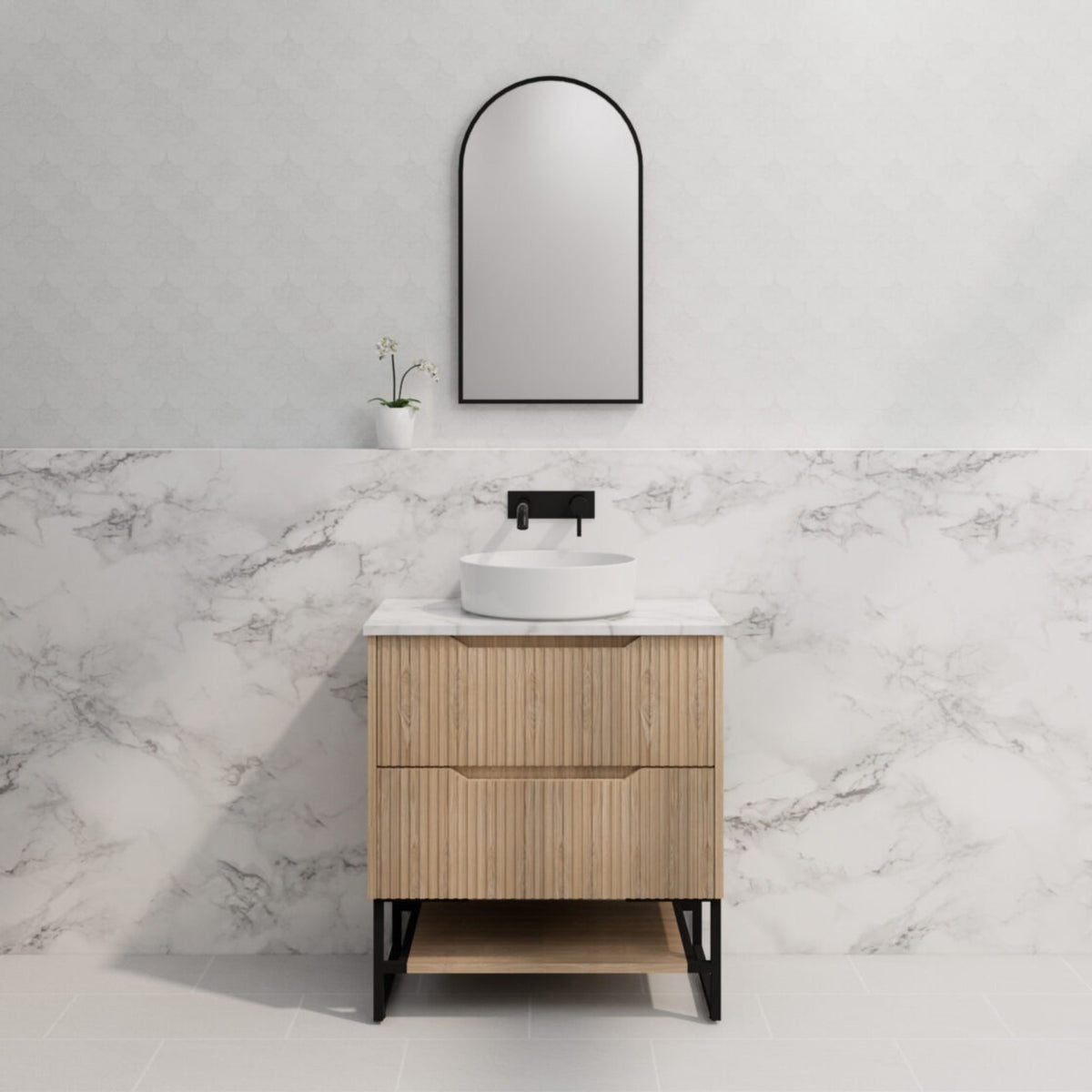 RIVA BALI AMERICAN OAK 750MM SINGLE BOWL FLOOR STANDING VANITY | Austpek Bathrooms