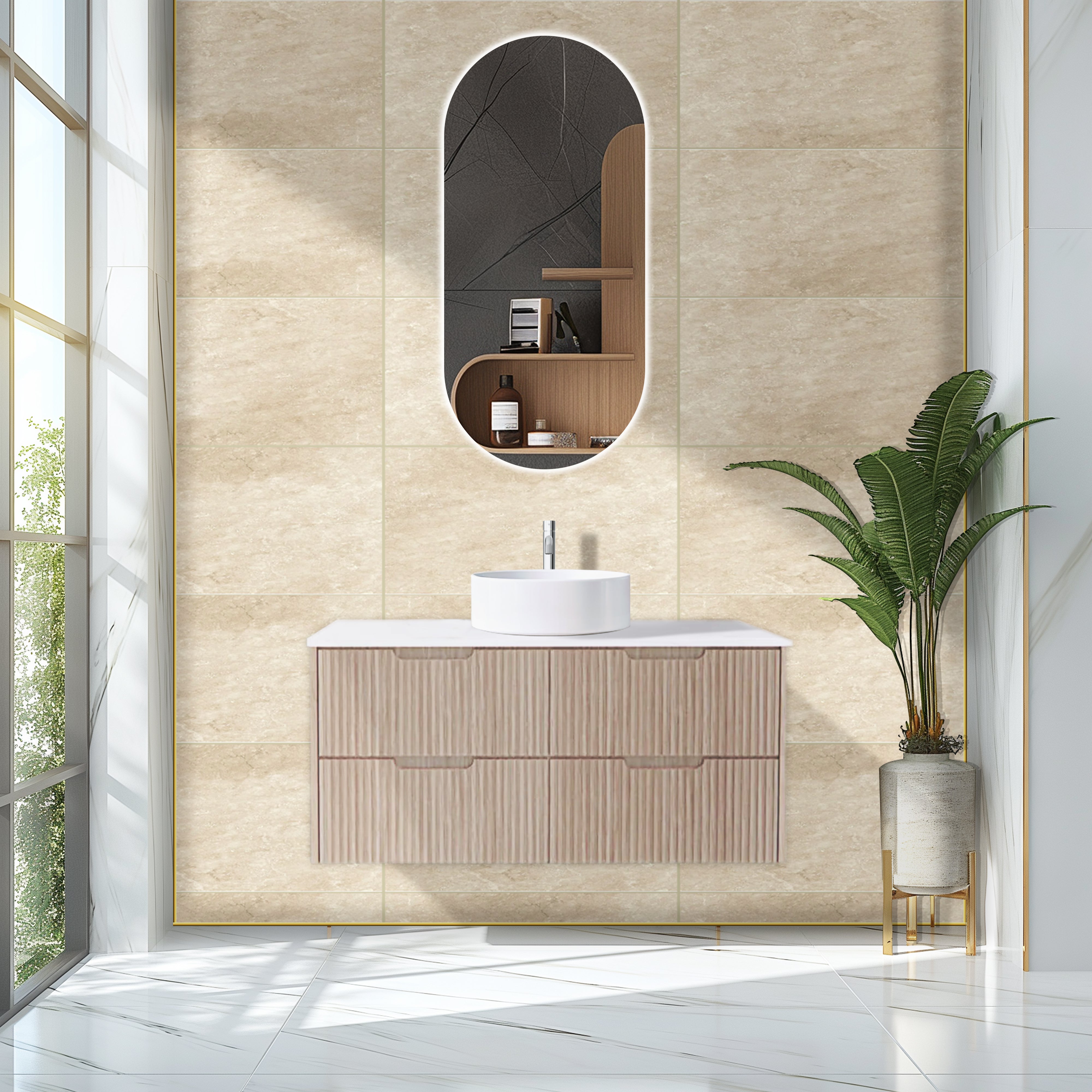 RIVA BALI AMERICAN OAK 1200MM SINGLE BOWL WALL HUNG VANITY | Austpek Bathrooms