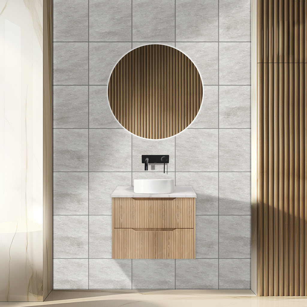 RIVA BALI AMERICAN OAK 750MM SINGLE BOWL WALL HUNG VANITY | Austpek Bathrooms