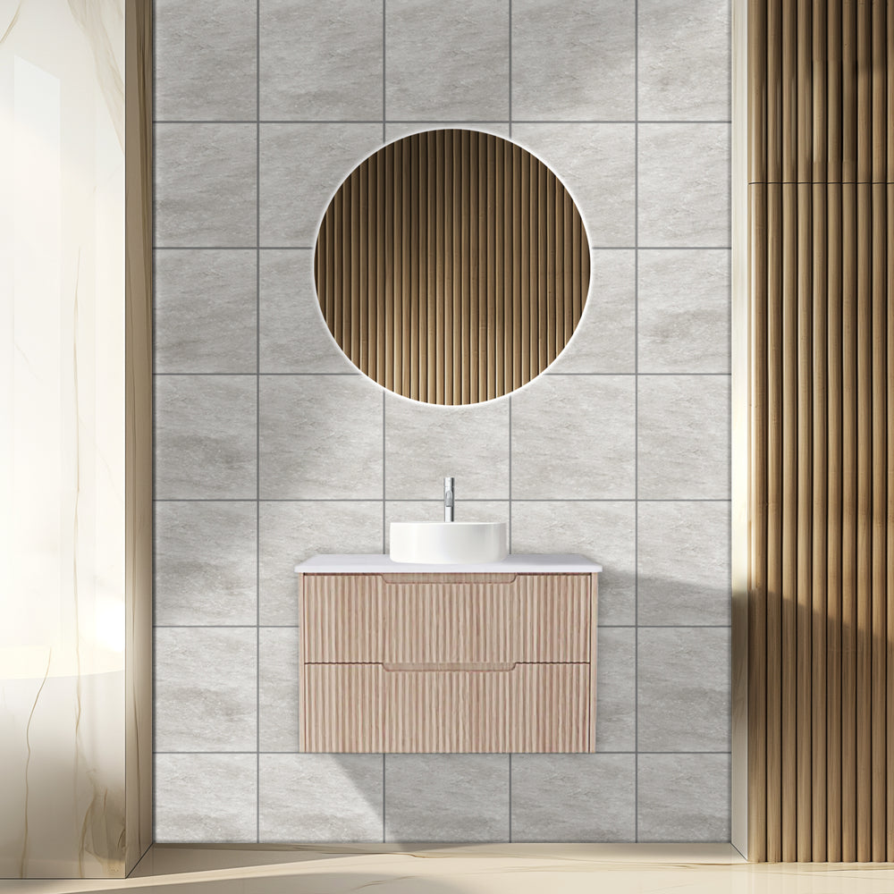 RIVA BALI AMERICAN OAK 900MM SINGLE BOWL WALL HUNG VANITY | Austpek Bathrooms