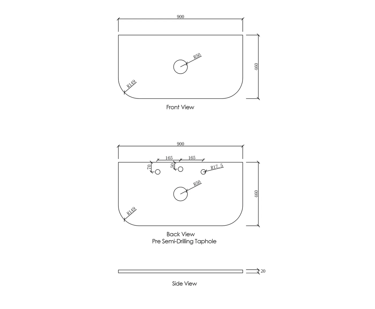 OTTI BONDI WOODLAND OAK FLUTED 900MM CURVE SINGLE BOWL WALL HUNG VANITY | Austpek Bathrooms