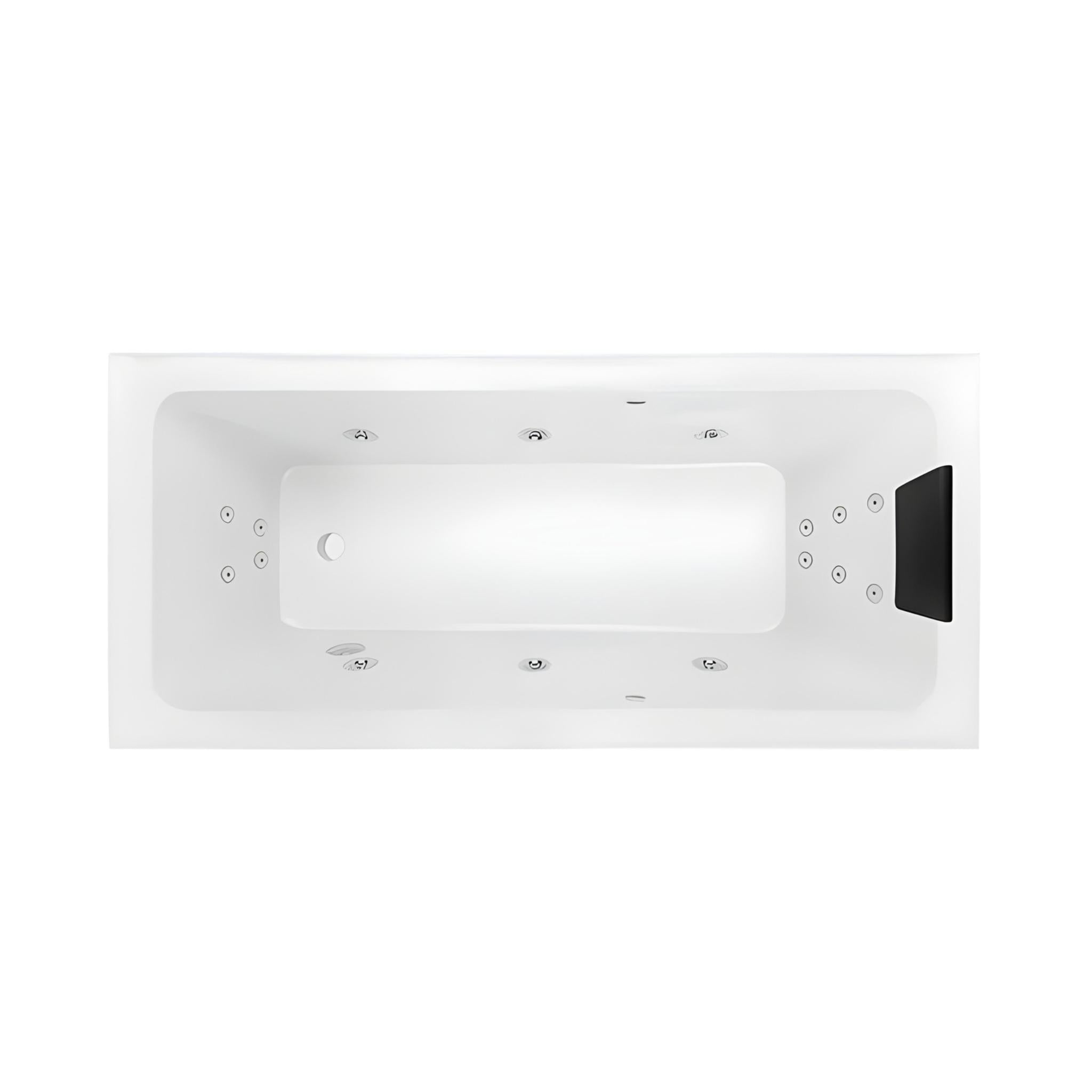 DECINA CORTEZ INSET DOLCE VITA SPA BATH GLOSS WHITE 1670MM WITH 16-JETS ...