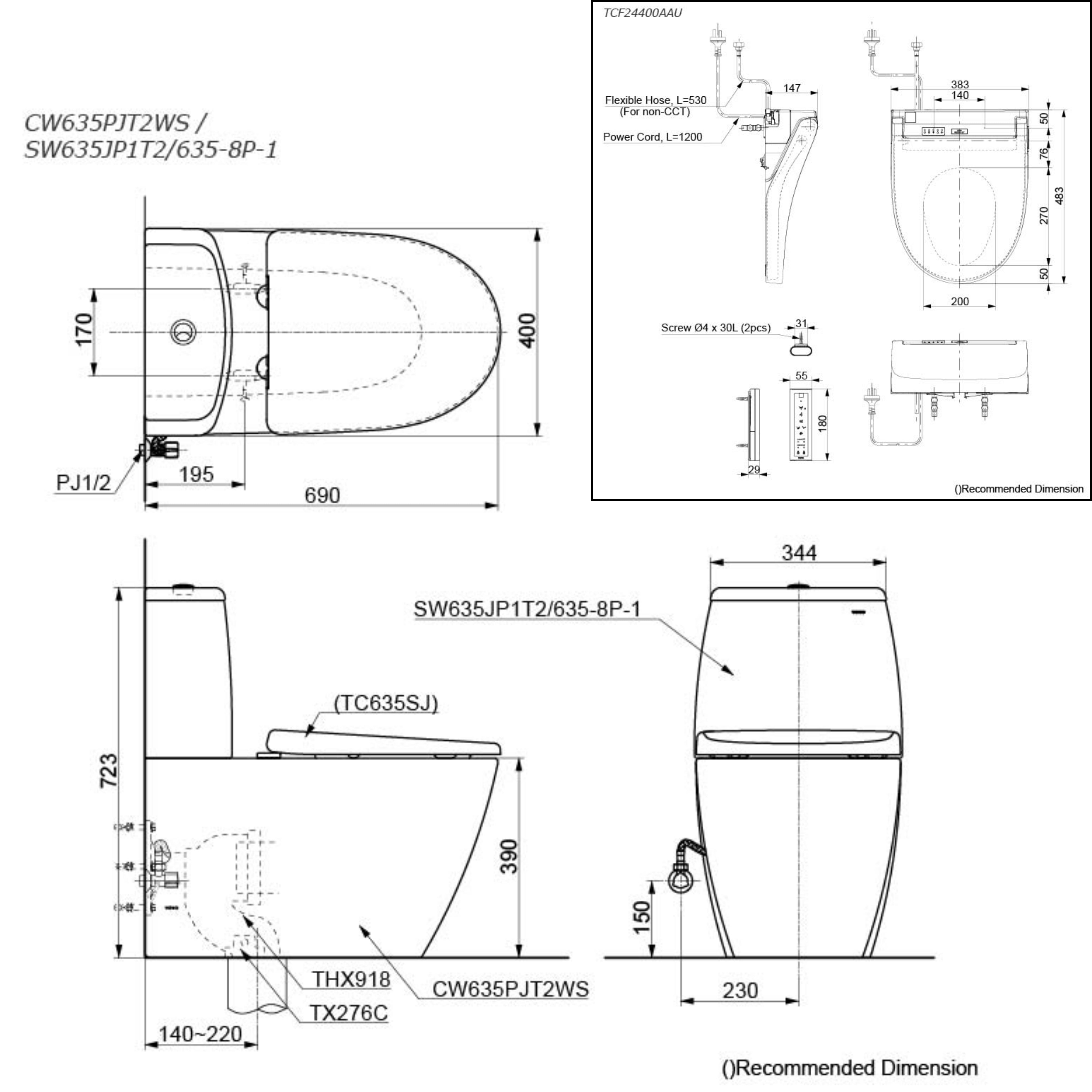 Close Coupled Smart Toilets