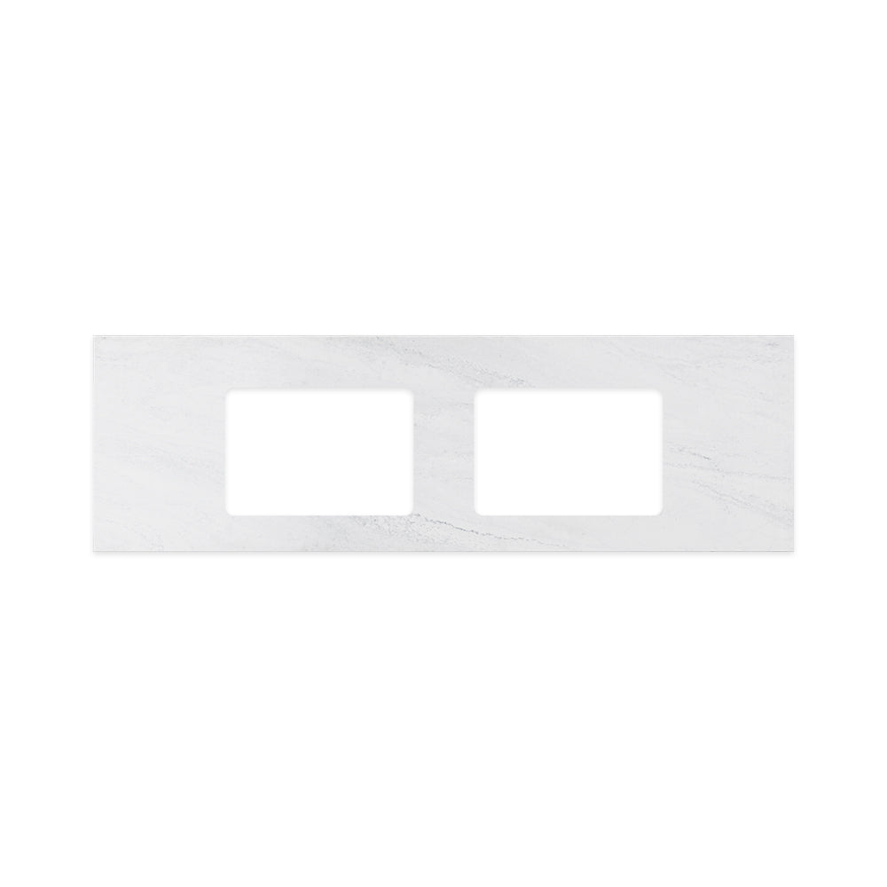 FIENZA CLOUDBURST RECTANGULAR SOLID SURFACE BENCHTOP WITH DOUBLE ...