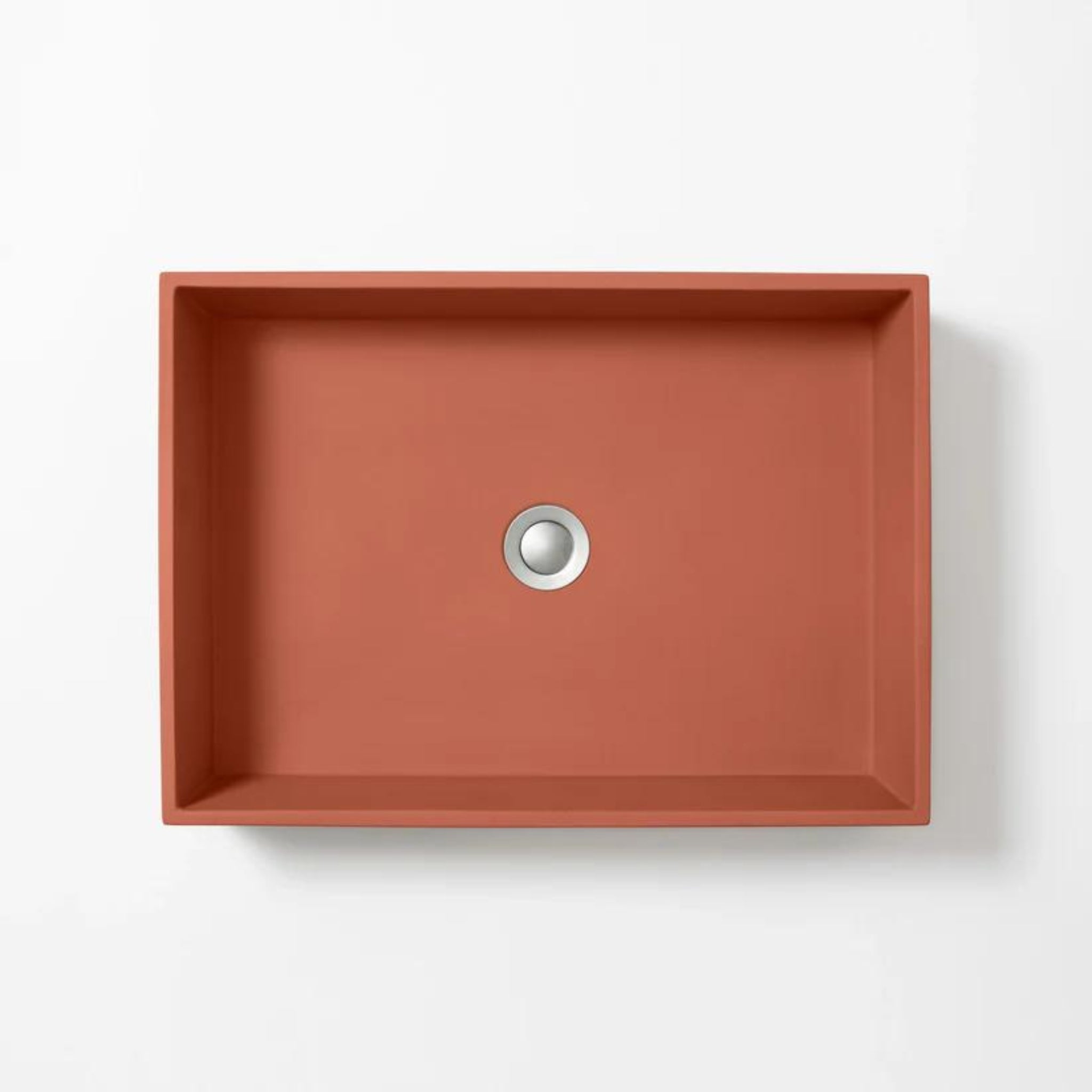 CONCRETE STUDIO BALY LARGE ABOVE COUNTER BASIN RECTANGLE TERRACOTTA ...