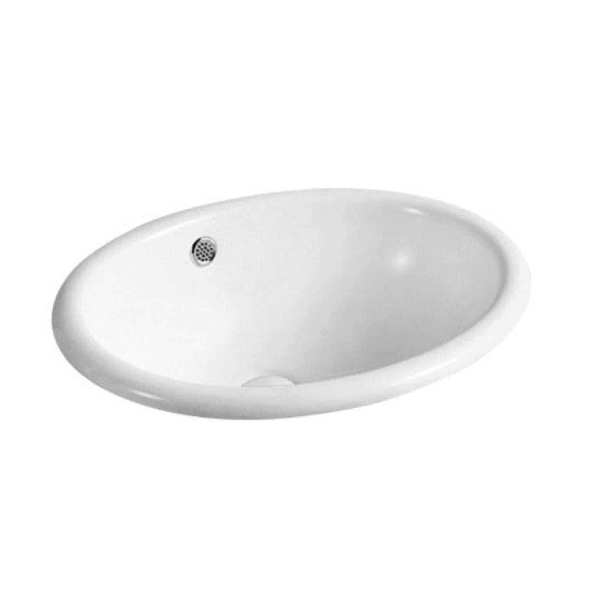 MERCIO COSY OVAL INSERT BASIN GLOSS WHITE 490MM | Austpek Bathrooms