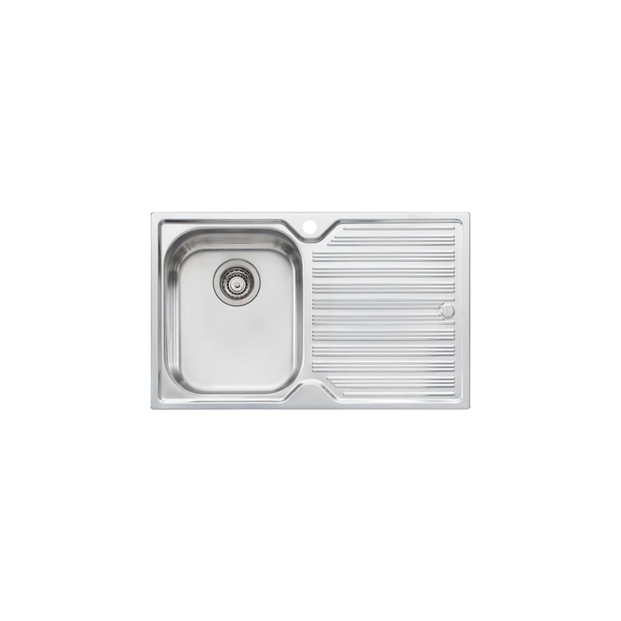 OLIVERI DIAZ SINGLE BOWL TOPMOUNT KITCHEN SINK WITH DRAINER STAINLESS ...