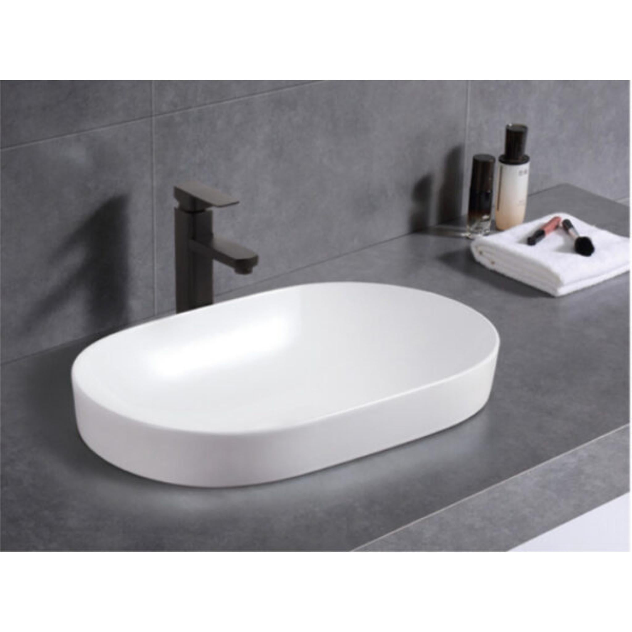 RIVA DORA SEMI-INSET BASIN GLOSS WHITE 550MM | Austpek Bathrooms