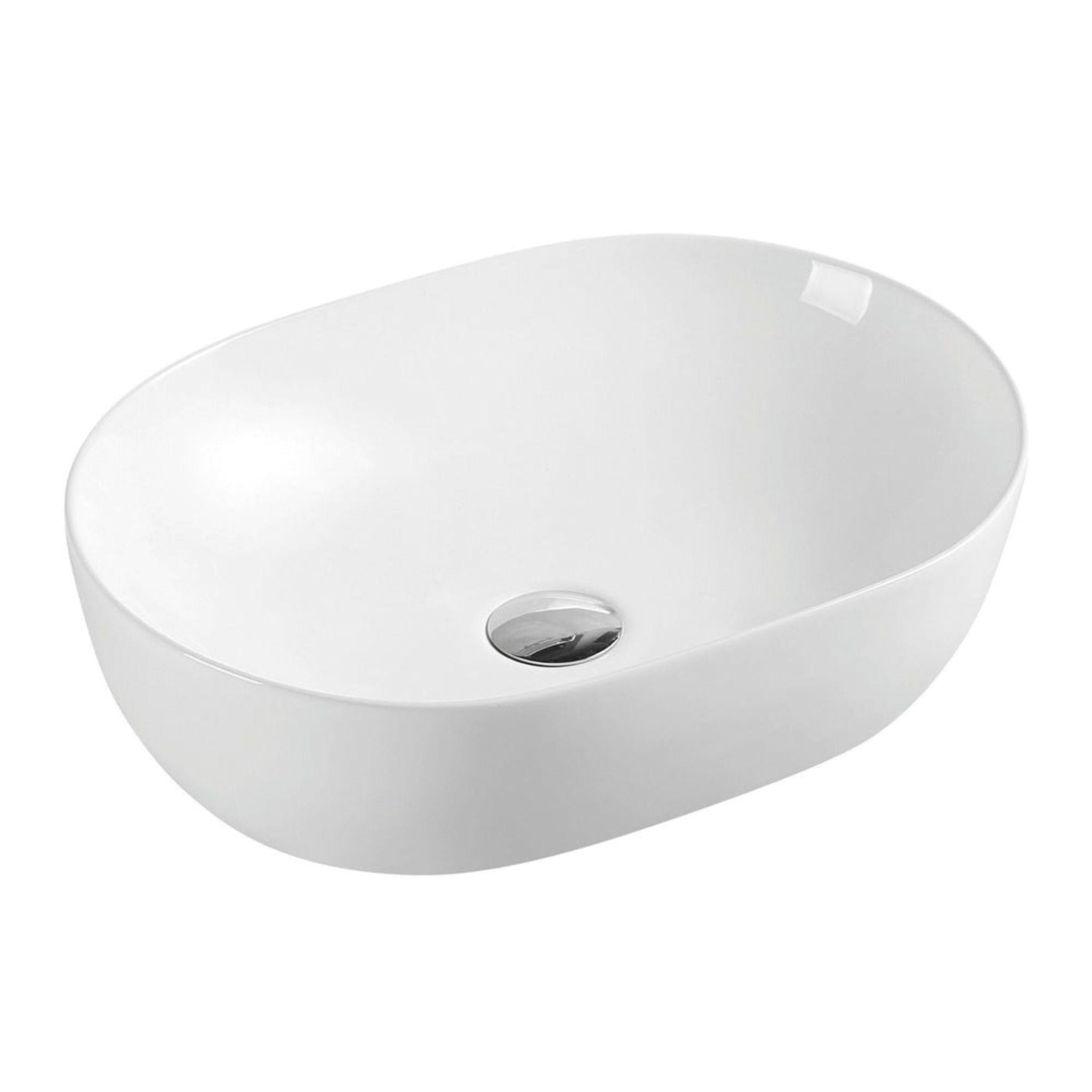 MERCIO EVEA OVAL ABOVE COUNTER BASIN GLOSS WHITE 485MM | Austpek Bathrooms