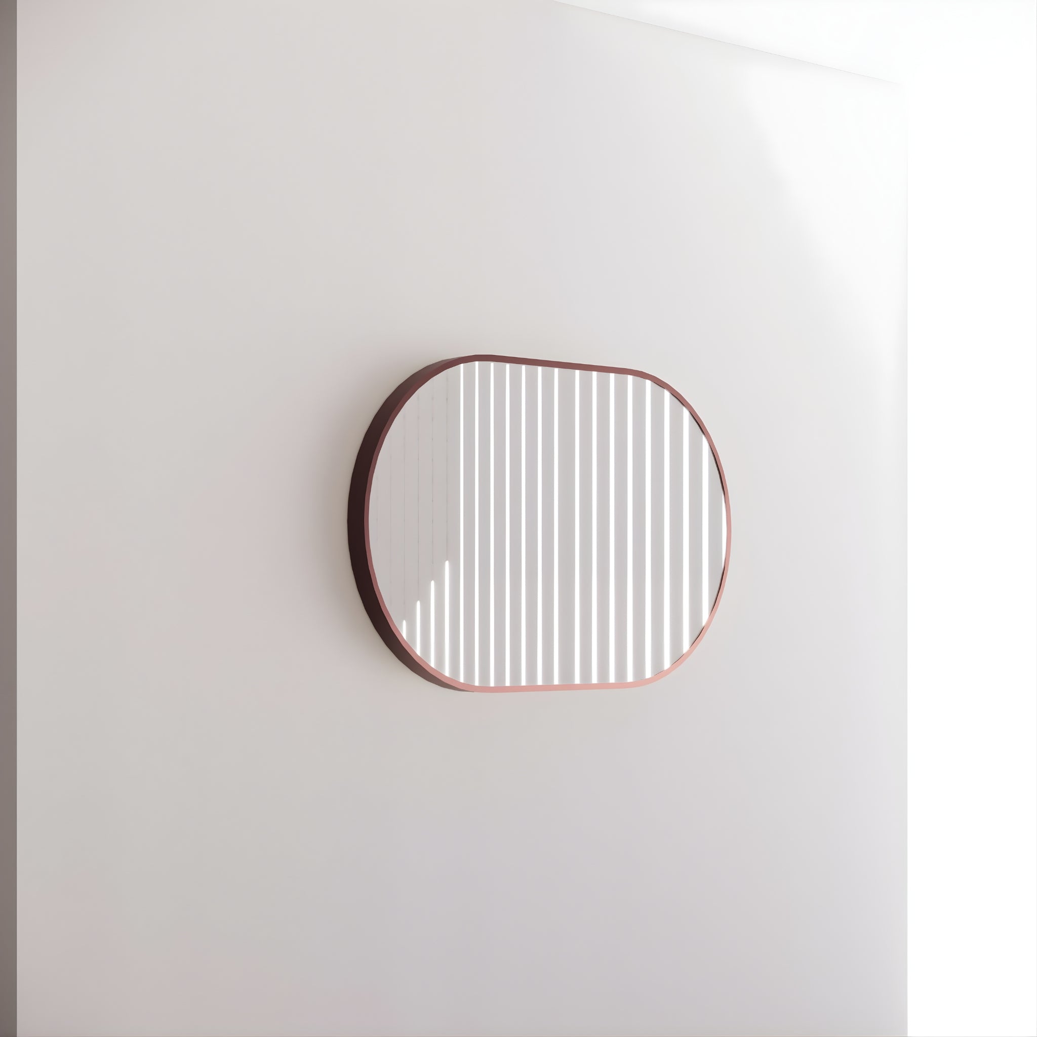 RIVA FRAMED OVAL MIRROR WALL MOUNTED BRUSHED COPPER 900X600MM | Austpek ...