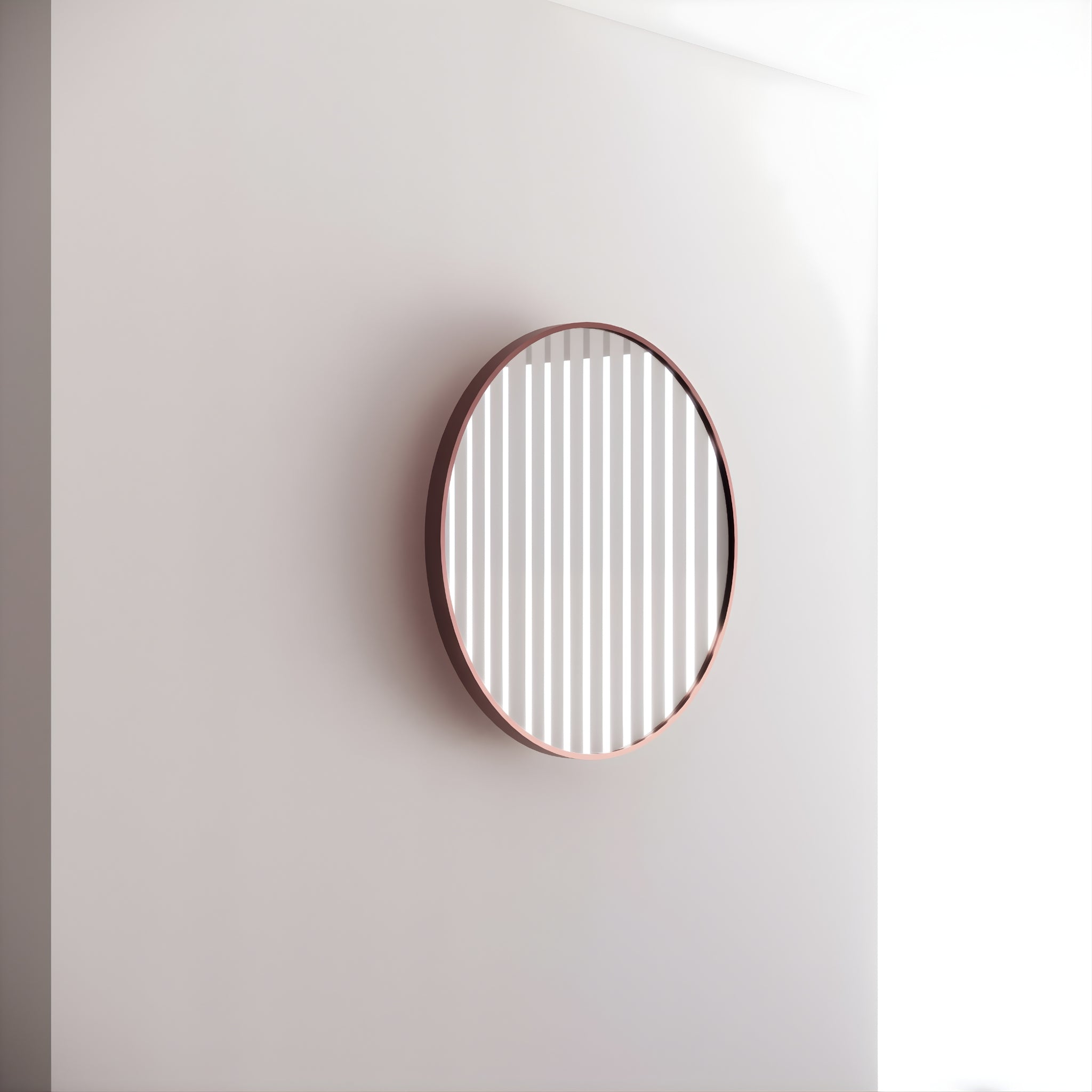 RIVA FRAMED ROUND MIRROR WALL MOUNTED BRUSHED COPPER 800X800MM ...