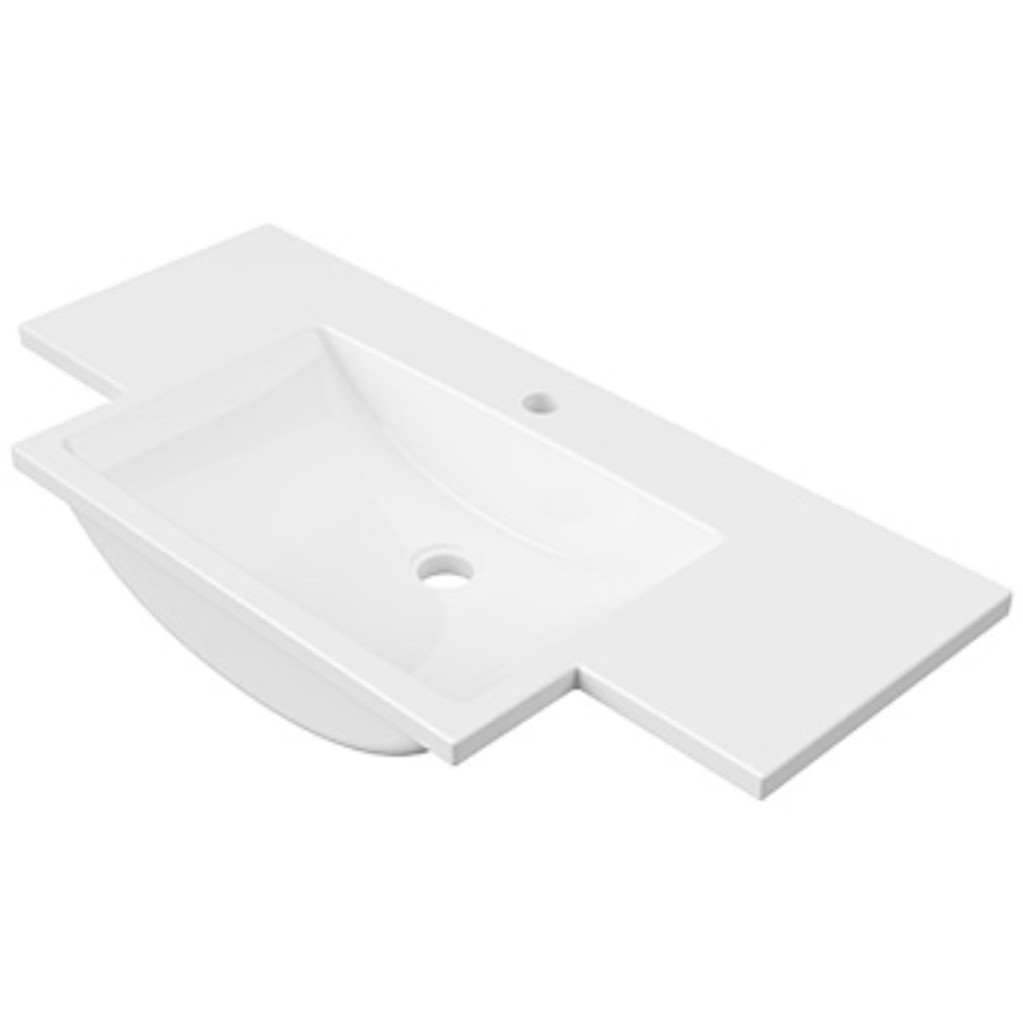 DUROCLASS MONACO FORWARD GLOSS WHITE SINGLE BOWL SEMI-RECESSED VANITY ...