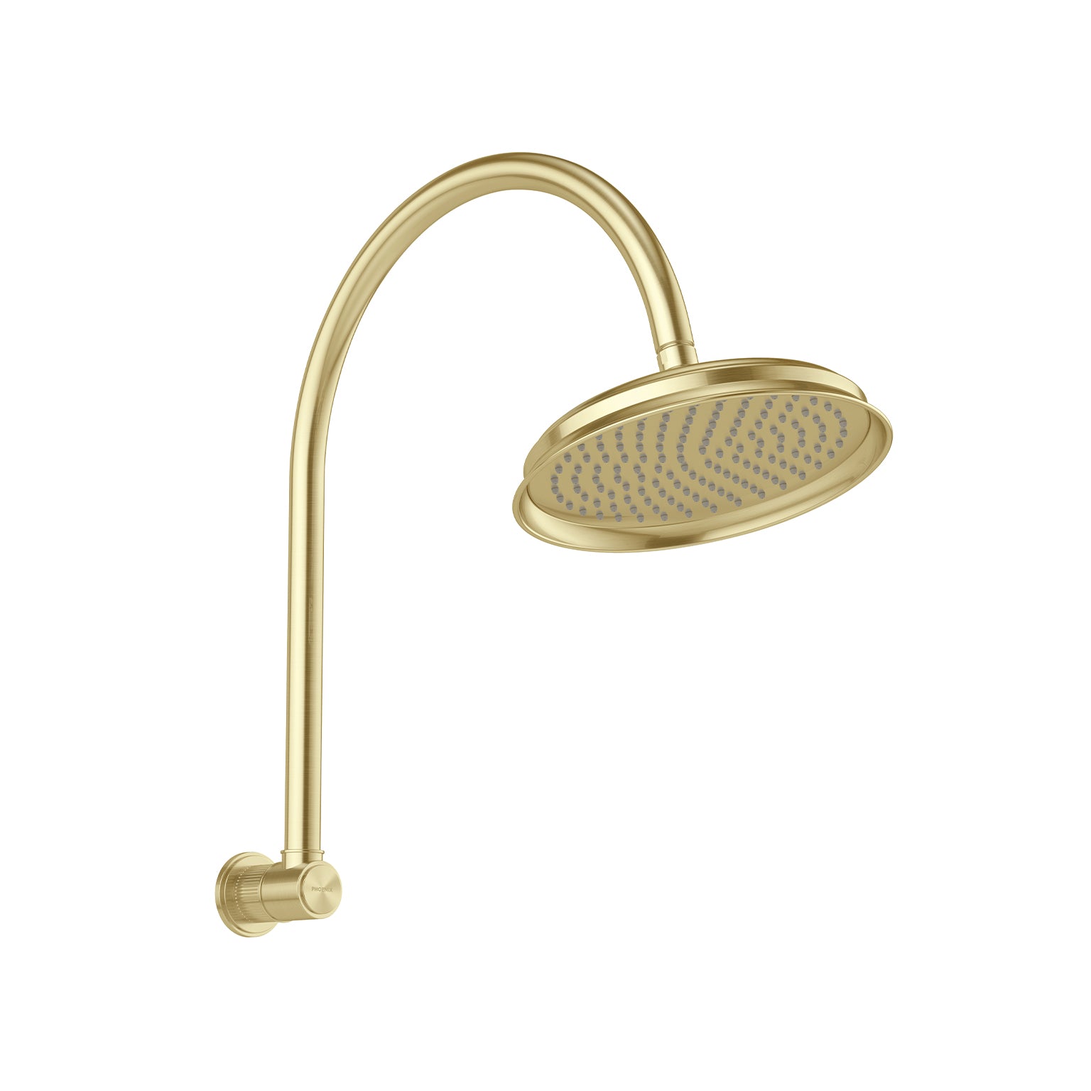 PHOENIX WILTERN HIGH RISE SHOWER ARM AND ROSE 446MM BRUSHED GOLD ...