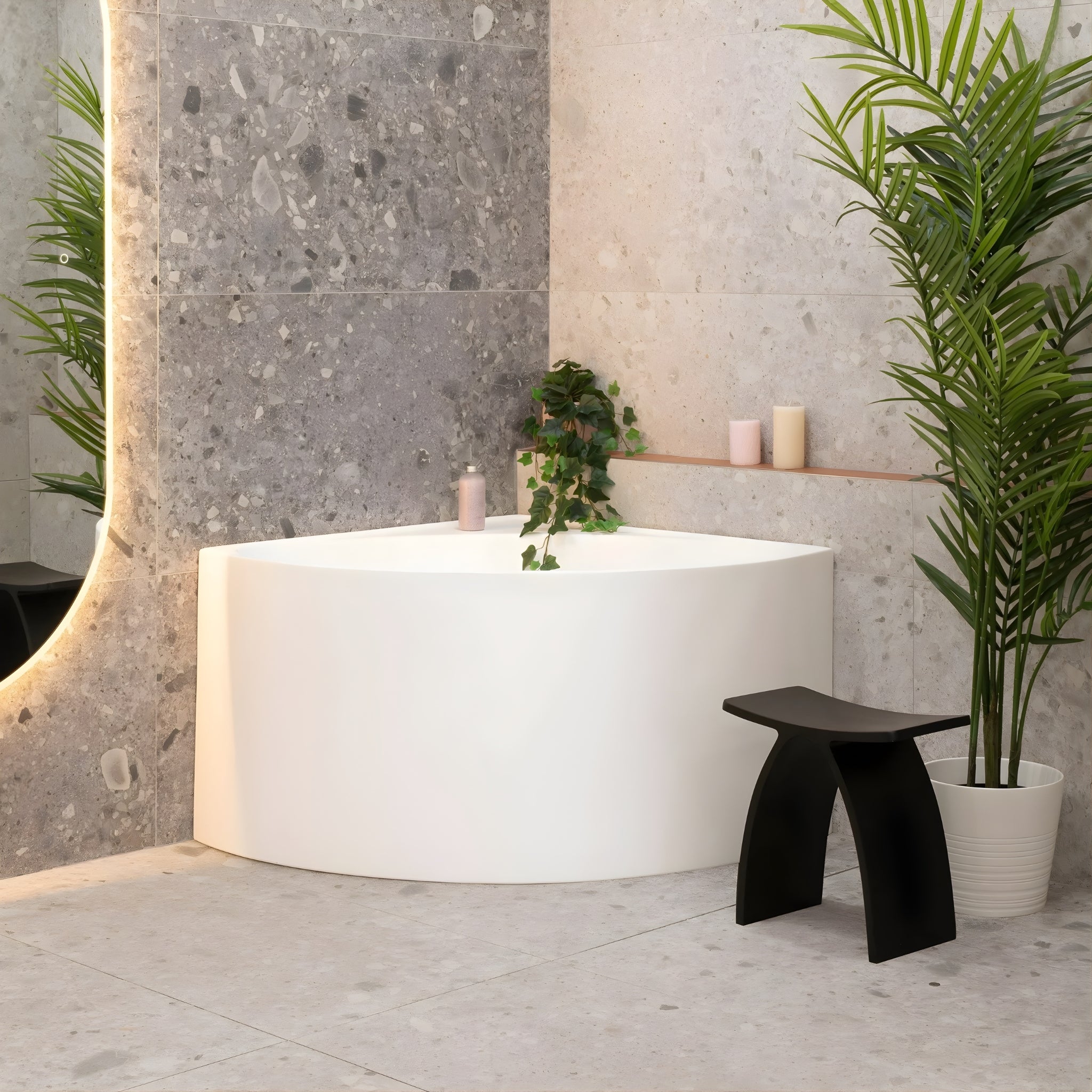 ENFLAIR ANGIE CORNER-FIT JAPANESE SOAKING BATHTUB MATTE WHITE ...