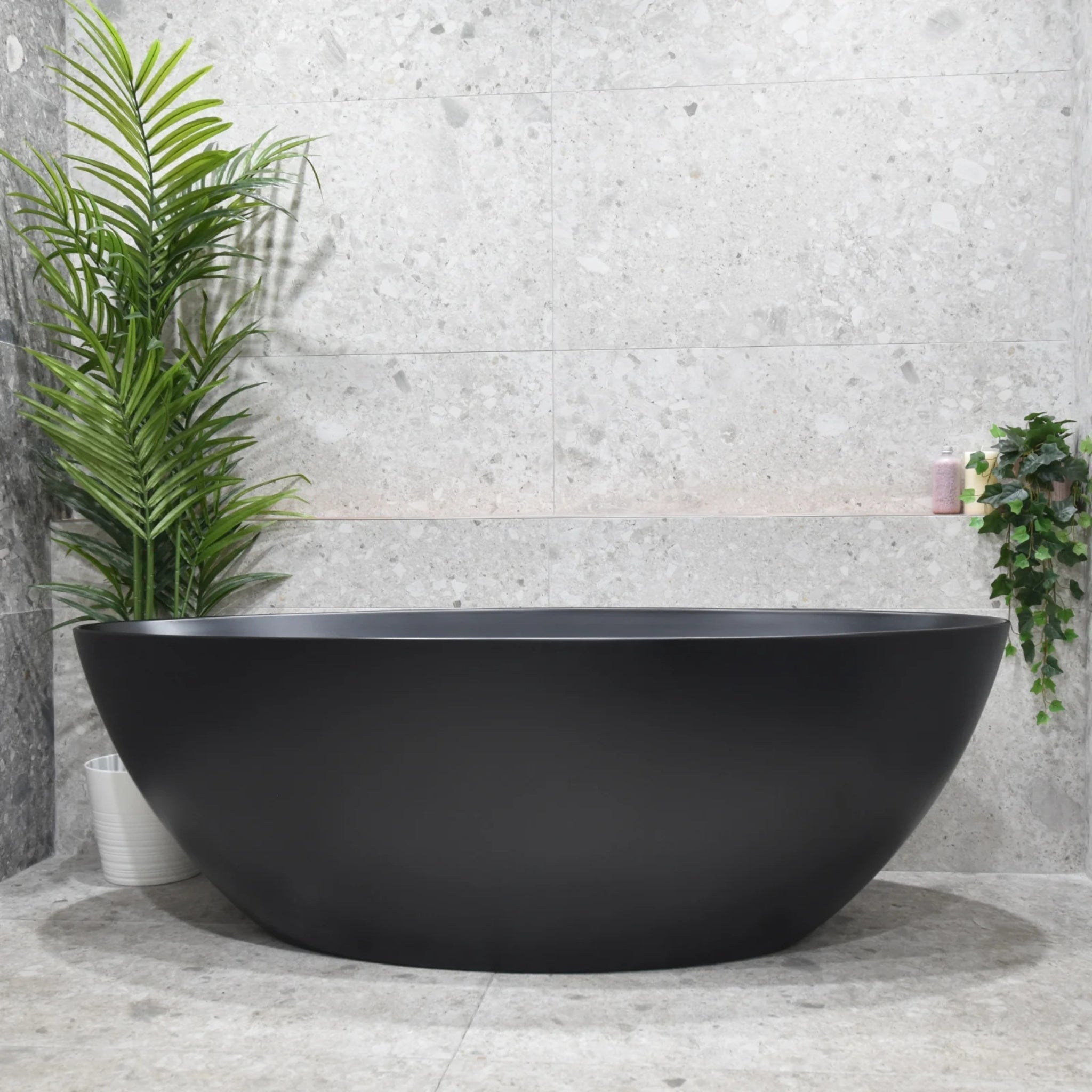 ENFLAIR KINKA EGG FREESTANDING BATH MATTE BLACK (AVAILABLE IN 1700MM ...