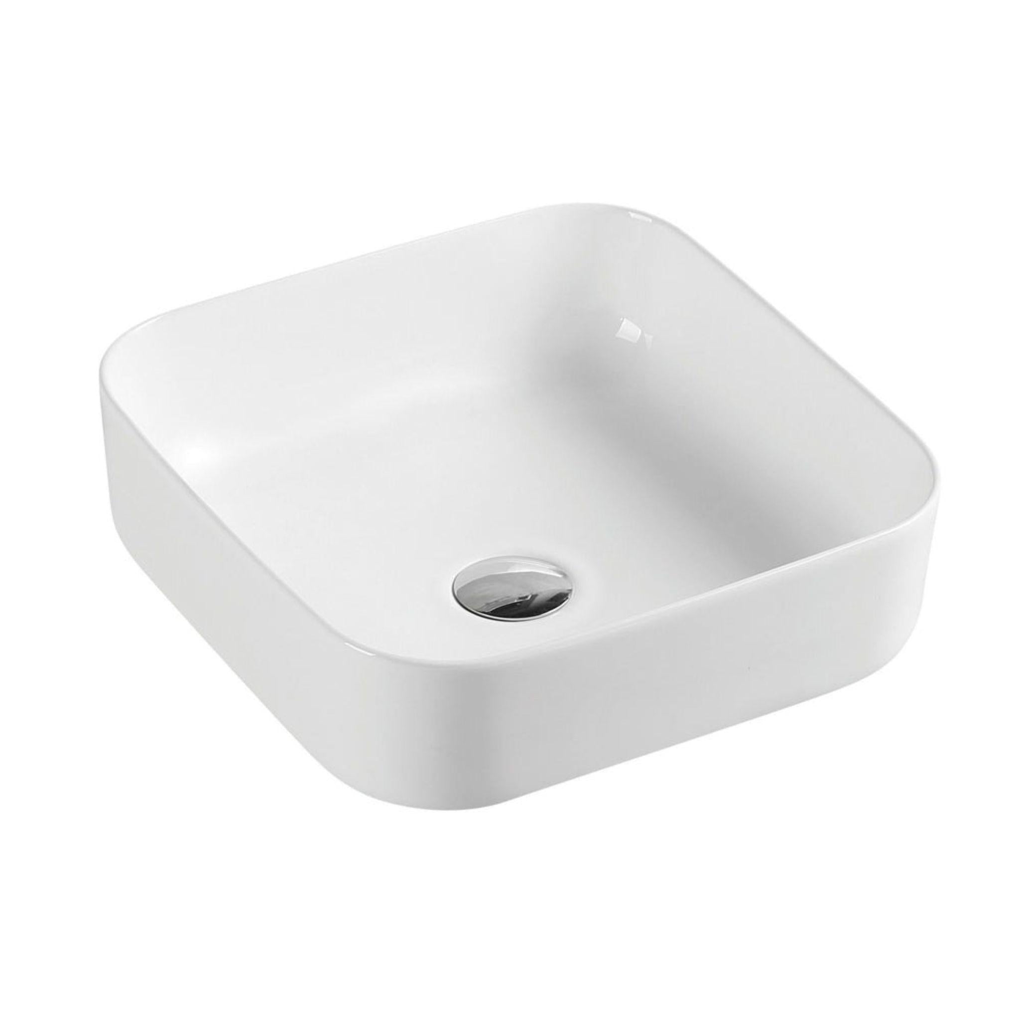 MERCIO SQ SQUARE ABOVE COUNTER BASIN GLOSS WHITE 360MM | Austpek Bathrooms