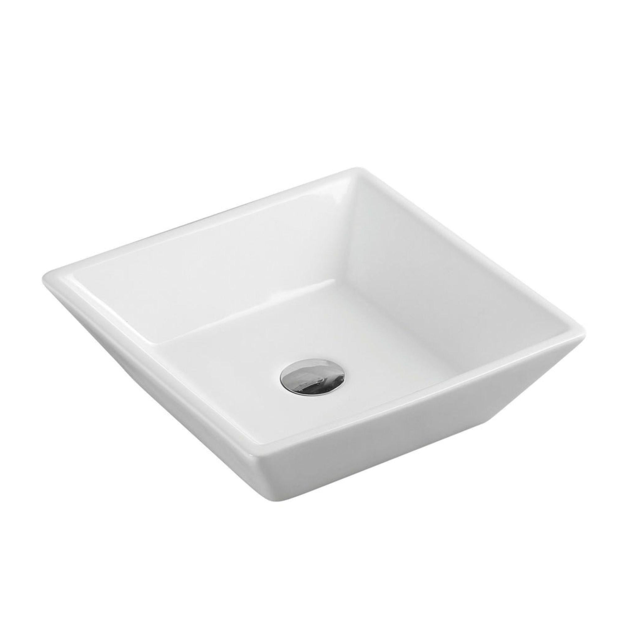 MERCIO SQ SQUARE ABOVE COUNTER BASIN GLOSS WHITE 410MM | Austpek Bathrooms