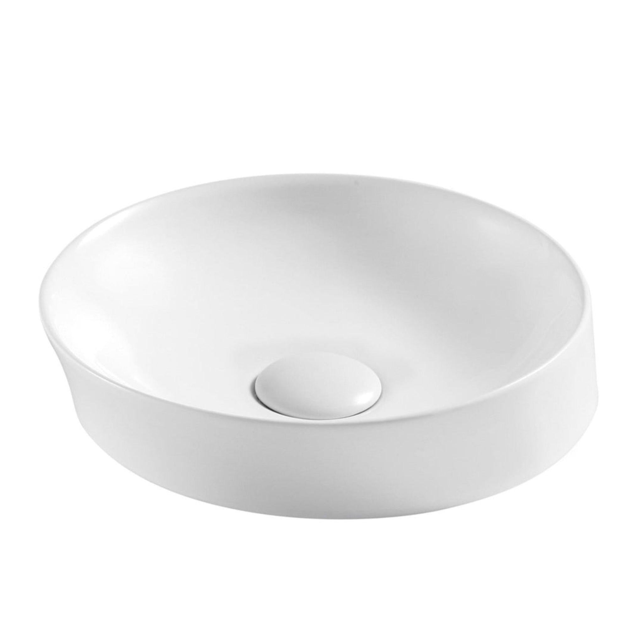 MERCIO SPIN ROUND ABOVE COUNTER BASIN GLOSS WHITE 300MM | Austpek Bathrooms