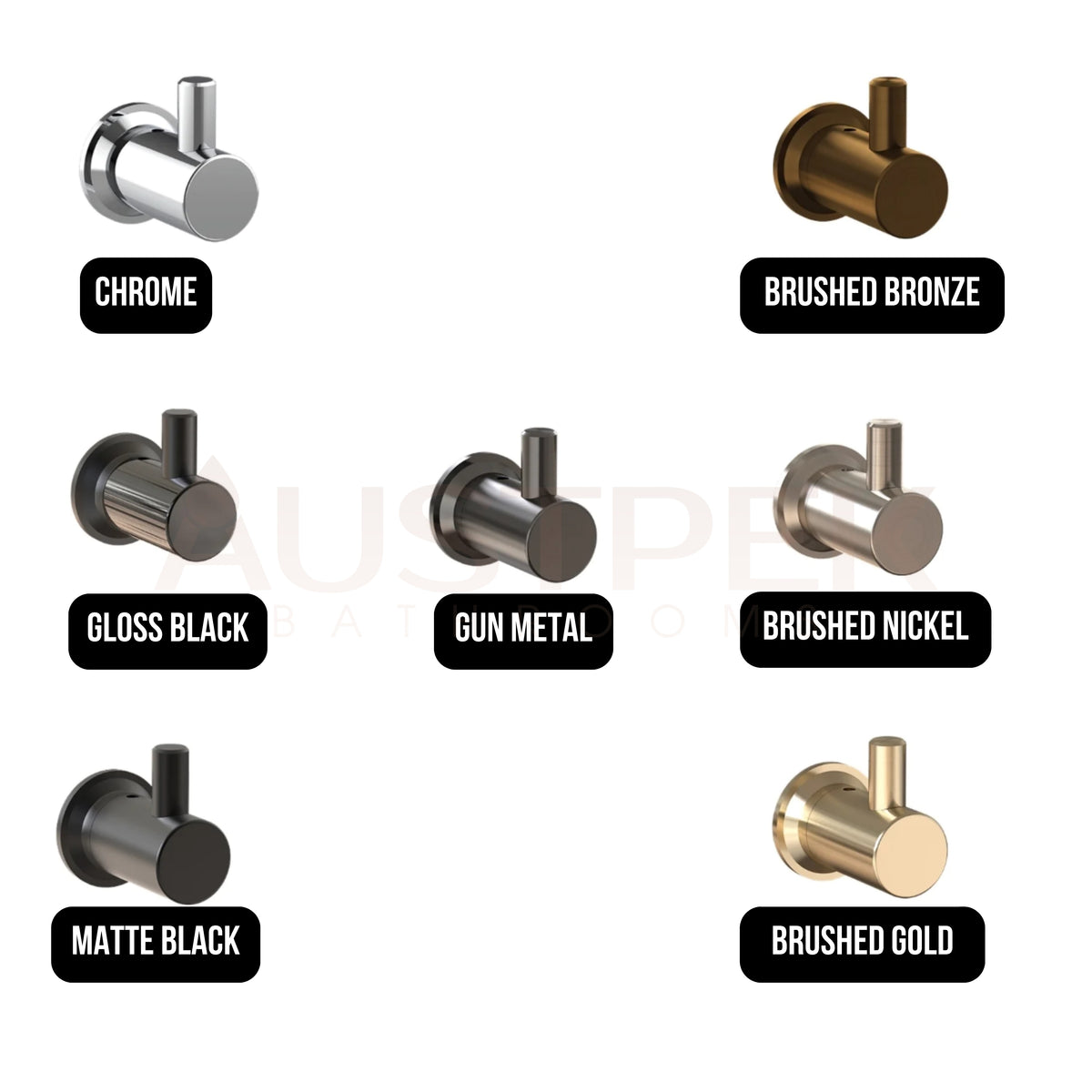 FELTON TATE ROBE HOOK GUN METAL | Austpek Bathrooms