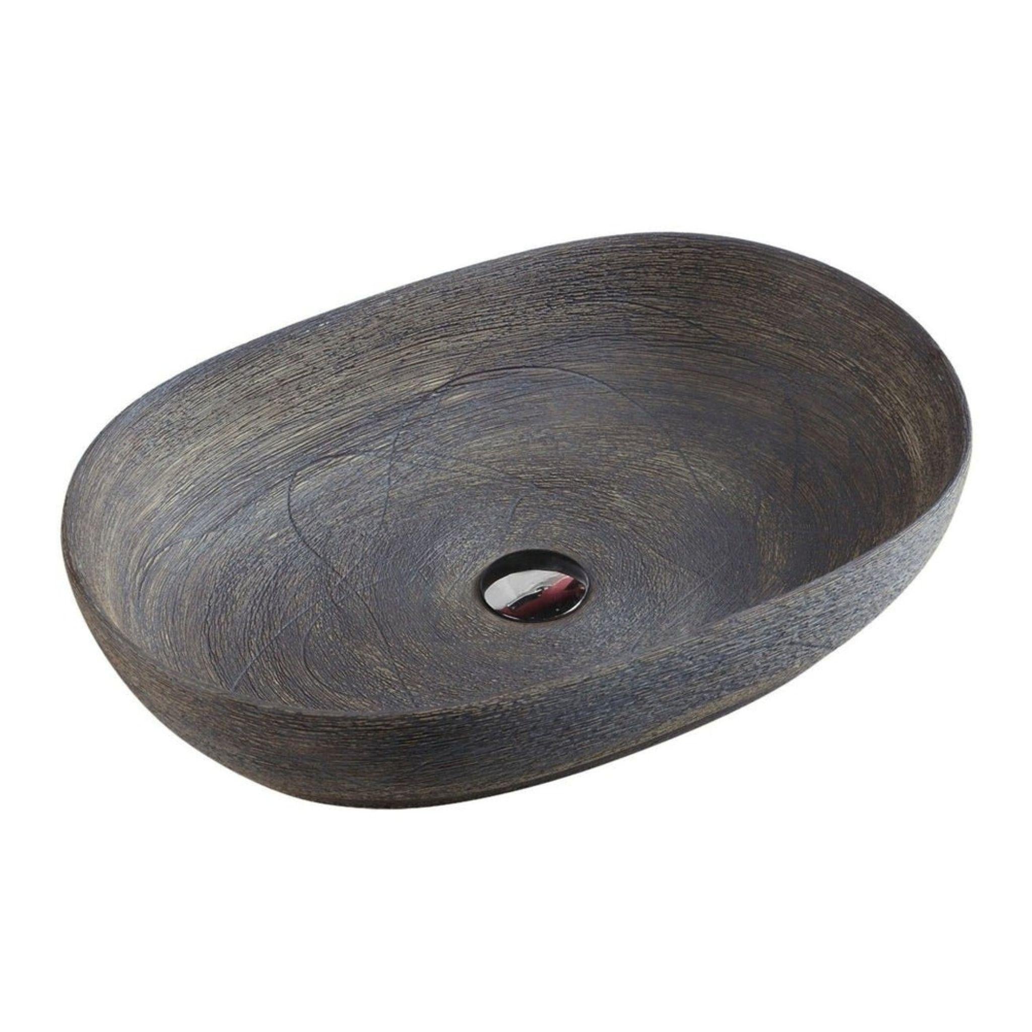 MERCIO VALE OVAL ABOVE COUNTER BASIN NATURAL OAK 585MM | Austpek Bathrooms