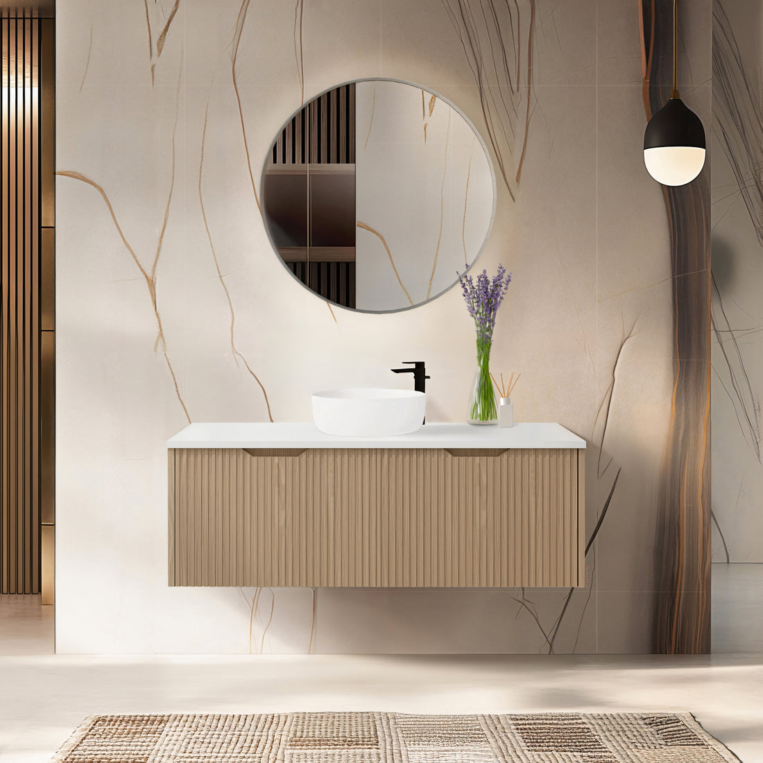 RIVA VIENNA AMERICAN OAK 1200MM SINGLE BOWL WALL HUNG VANITY | Austpek Bathrooms