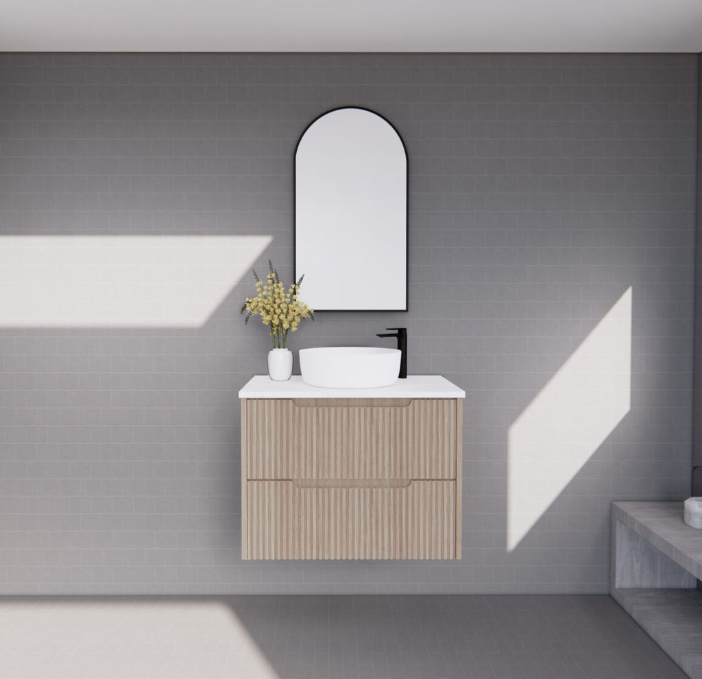 RIVA BALI AMERICAN OAK 750MM SINGLE BOWL WALL HUNG VANITY | Austpek Bathrooms