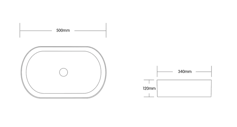 OTTI QUAY OVAL BASIN GLOSS WHITE 500MM | Austpek Bathrooms