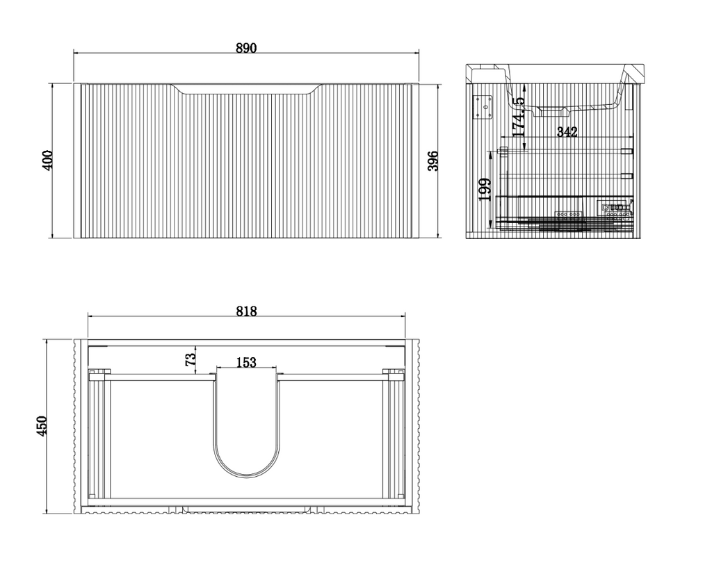 RIVA VIENNA WHITE OAK 900MM SINGLE BOWL WALL HUNG VANITY | Austpek Bathrooms